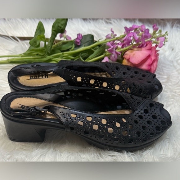 Earth | Shoes | Earth Leather Slingback Heels Size 9 | Poshmark